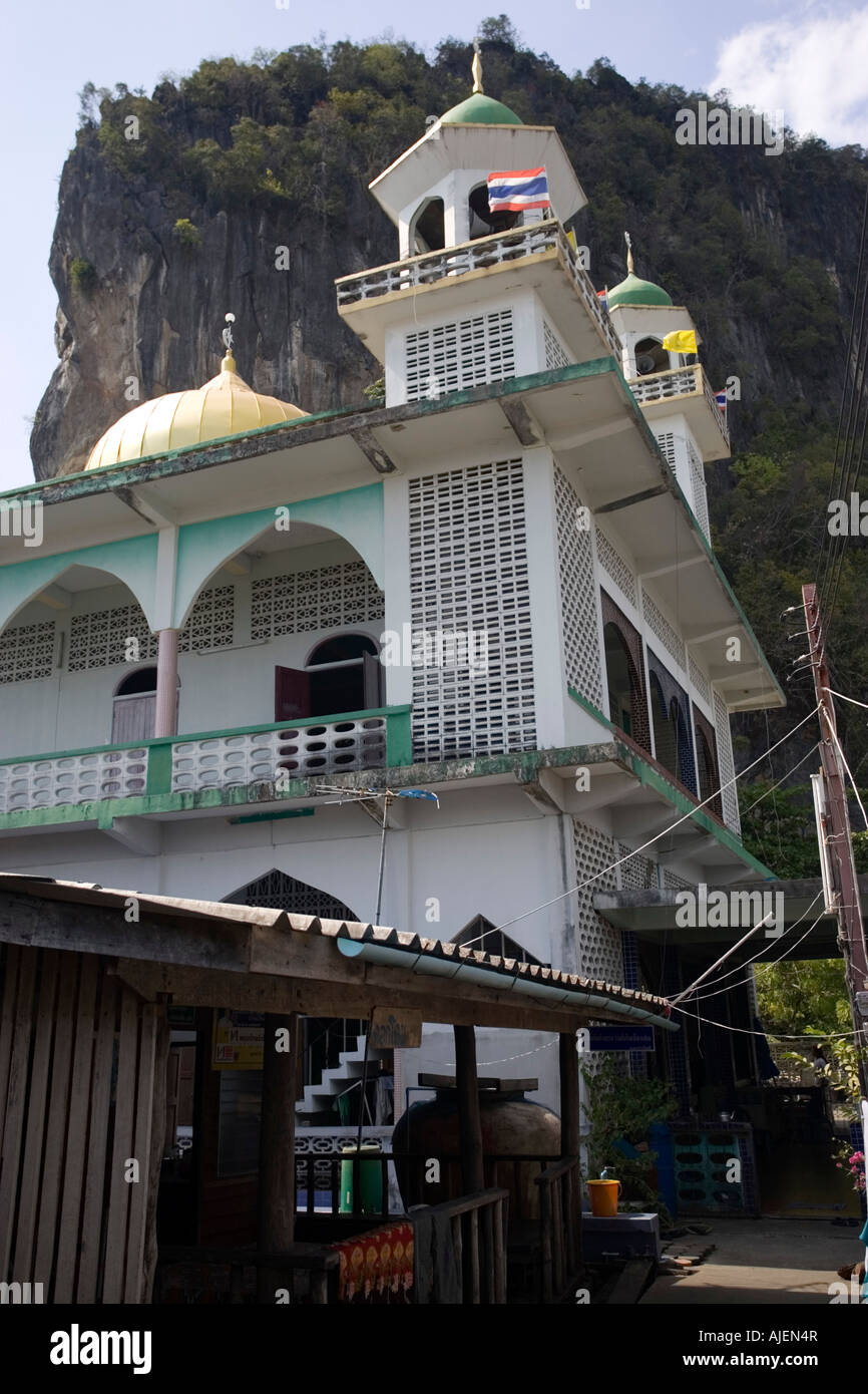 A gold dome tops the mosque Ko Panyi Muslim fishing village on stilts ...