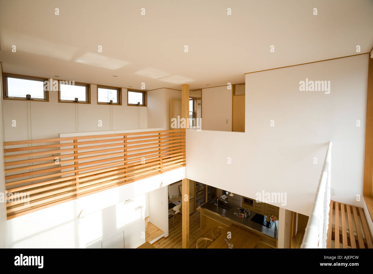 Second story hallway Stock Photo - Alamy
