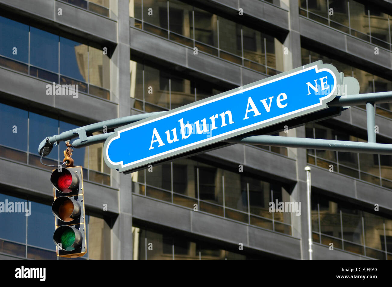 Black History area in Afro Atlanta on Sweet Auburn Avenue in Georgia in ...