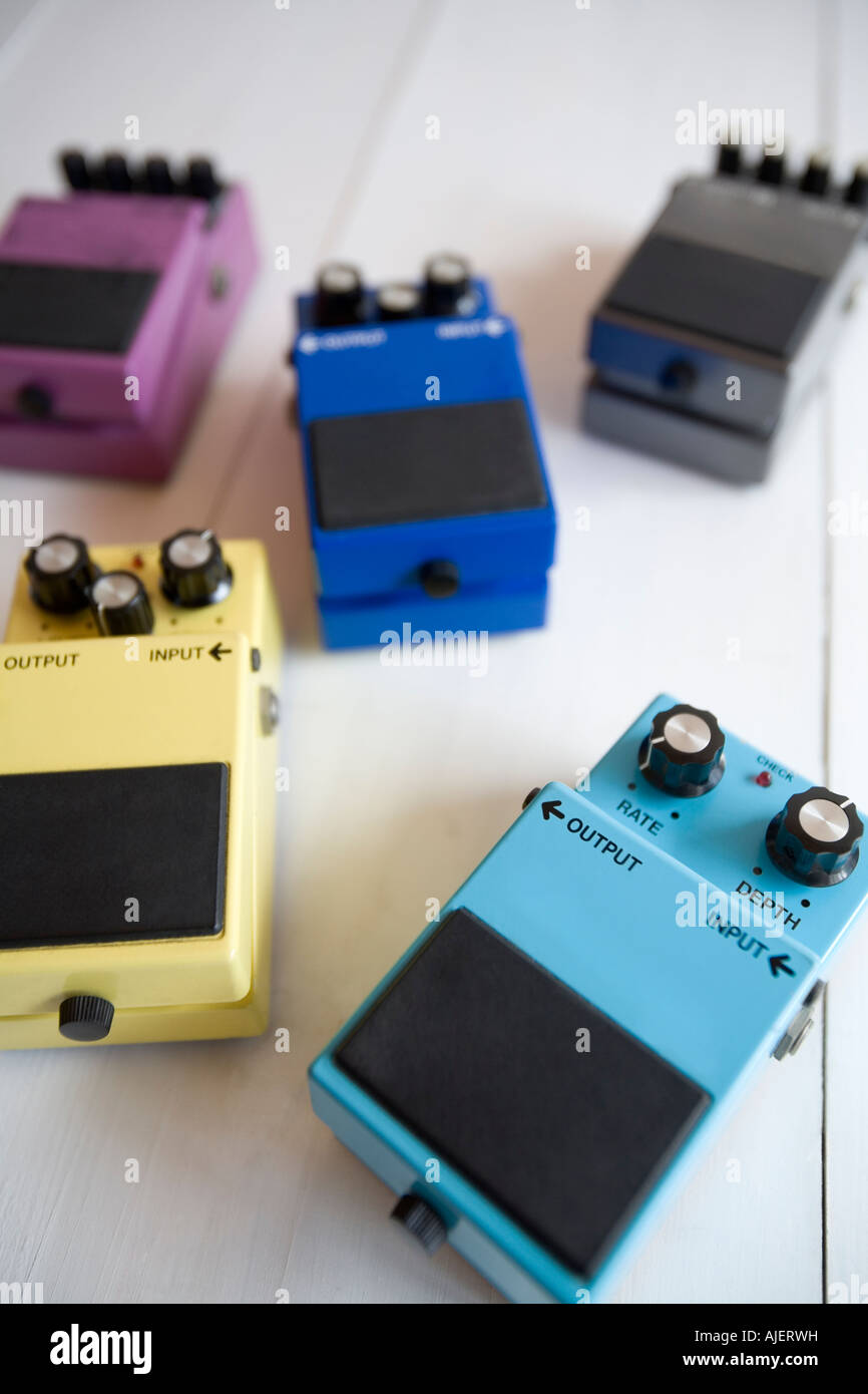 Guitar effects pedals Stock Photo - Alamy