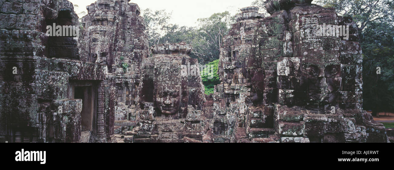 stone faces on temple, Angkor Wat, Cambodia Stock Photo - Alamy