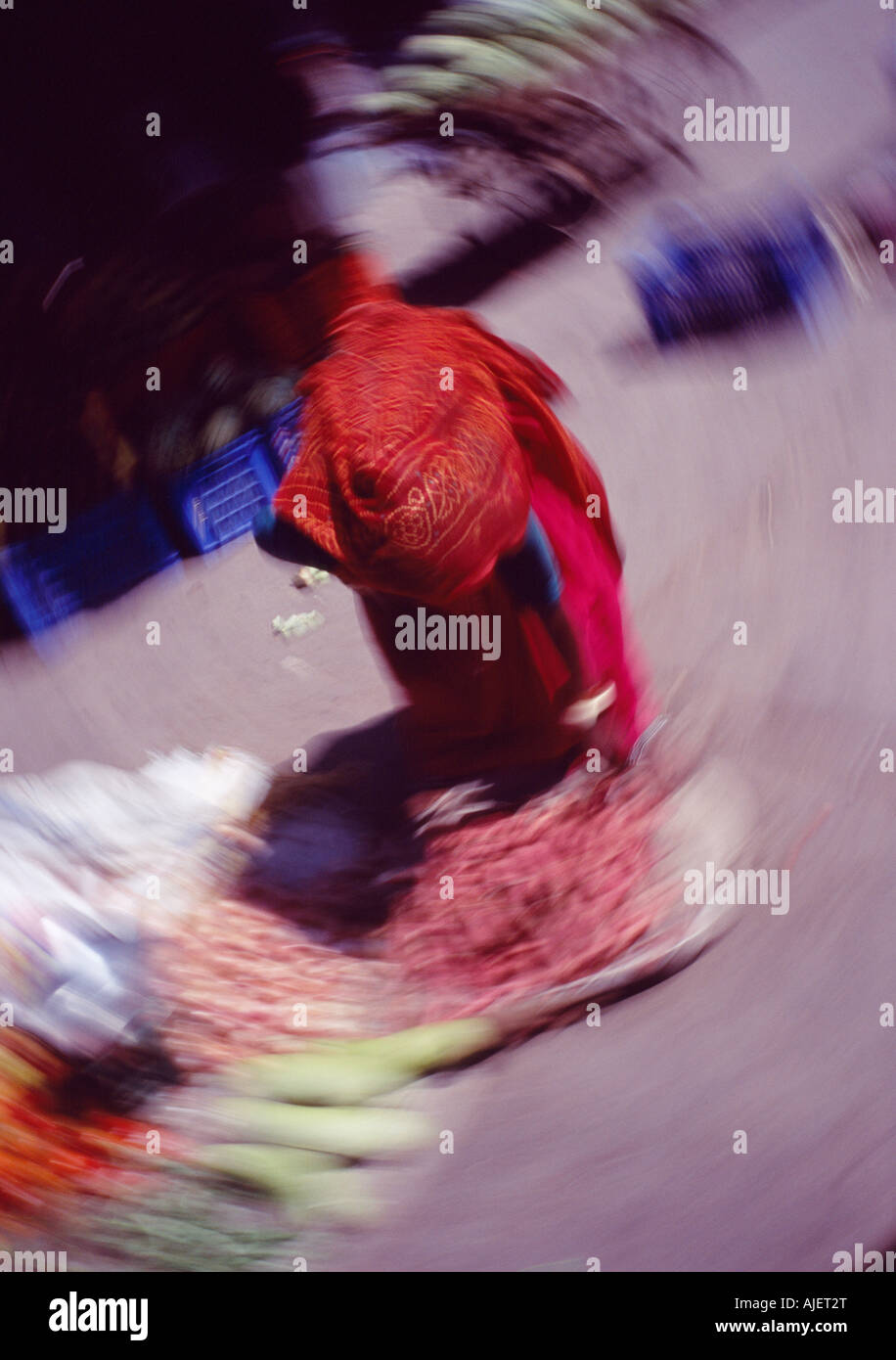 women in sari, fruit market, Diu, India Stock Photo - Alamy