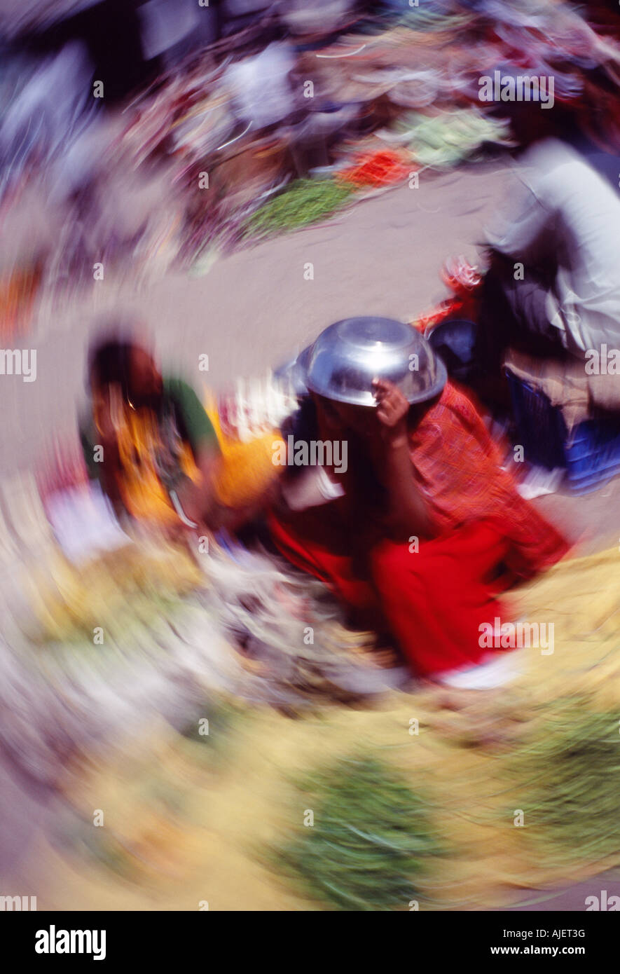 women in sari, fruit market, Diu, India Stock Photo - Alamy