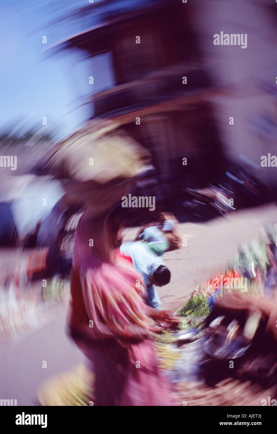women in sari, fruit market, Diu, India Stock Photo - Alamy