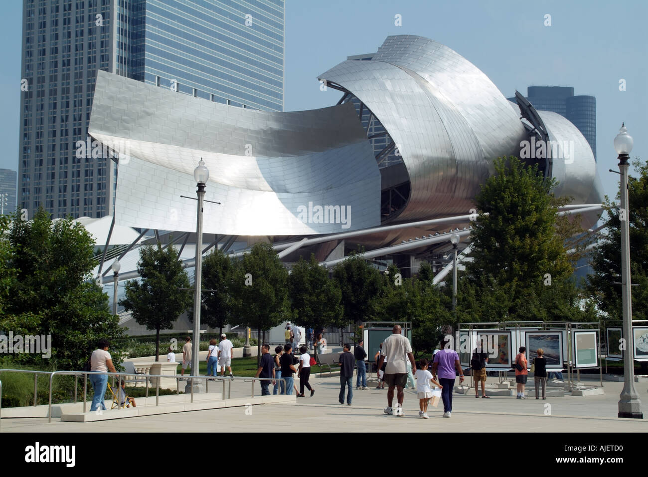 Chicago Illinois USA The Jay Pritzker concert Pavilion Millennium Park ...