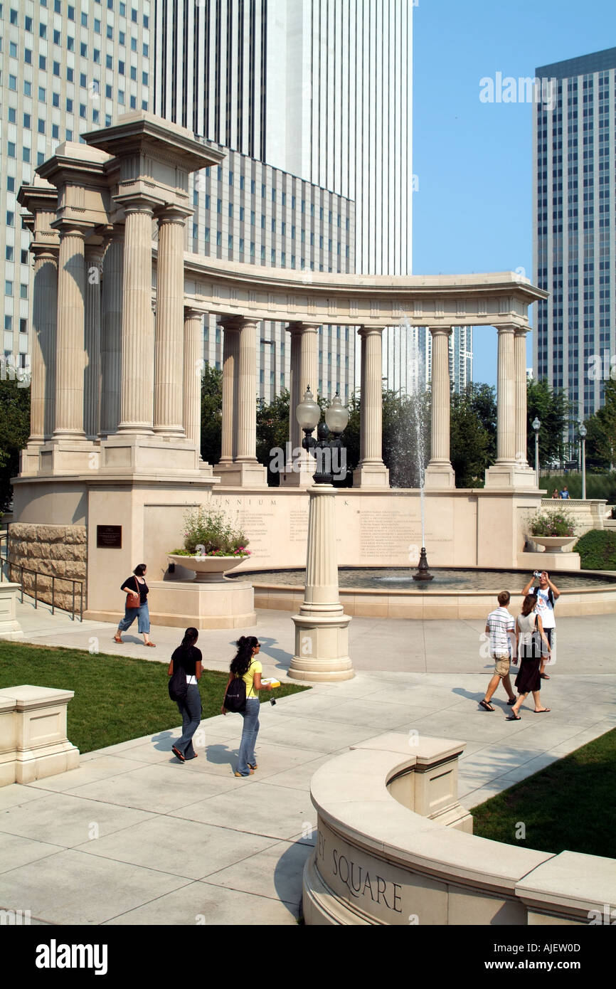 Founders Monument Millennium Park Chicago Illinois USA Stock Photo - Alamy
