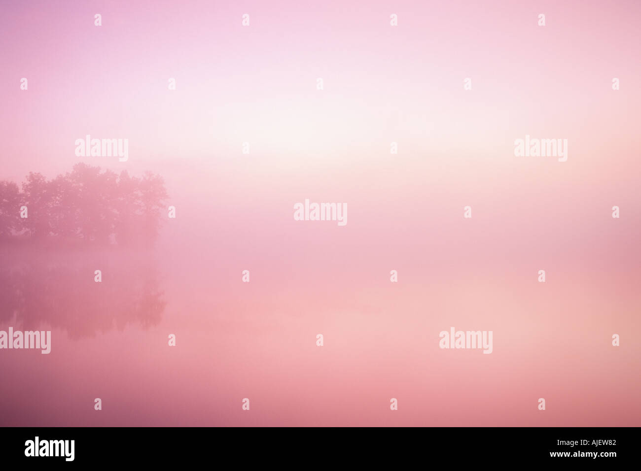 Little Dixie Lake and fog in predawn light Stock Photo - Alamy