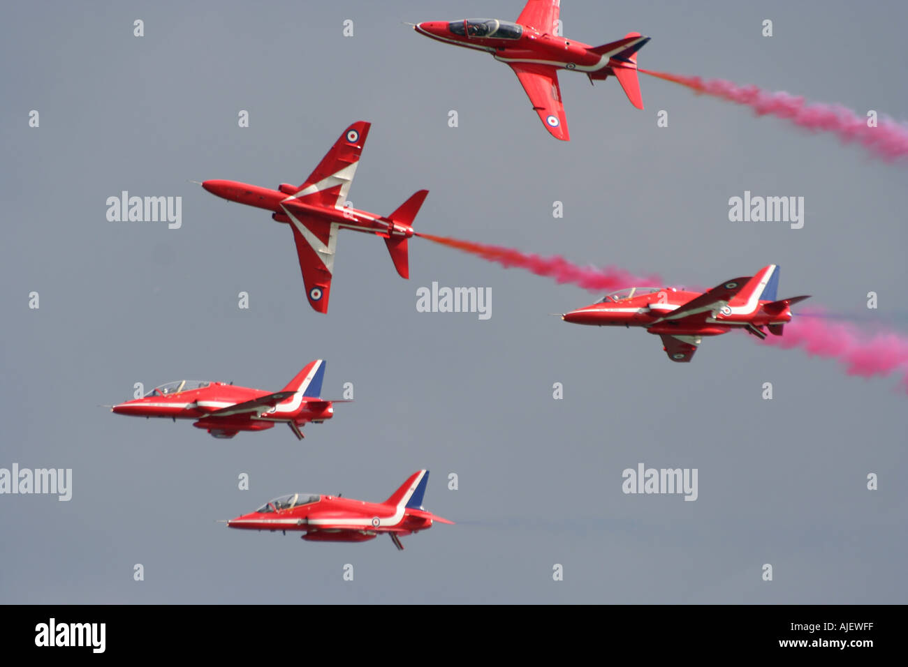 Red arrows aerobatic flying display team Performing at Eastbourne ...