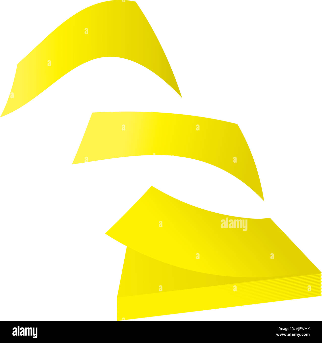 post it note pad illustration with sheets floating away Stock Photo - Alamy