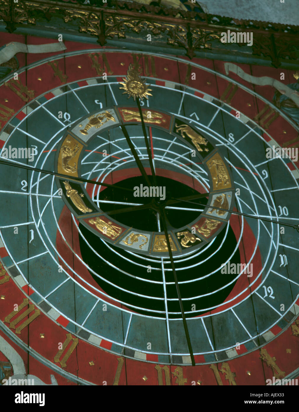 Upper dial of the astronomical clock, Lund Domkyrkan ( Cathedral ...