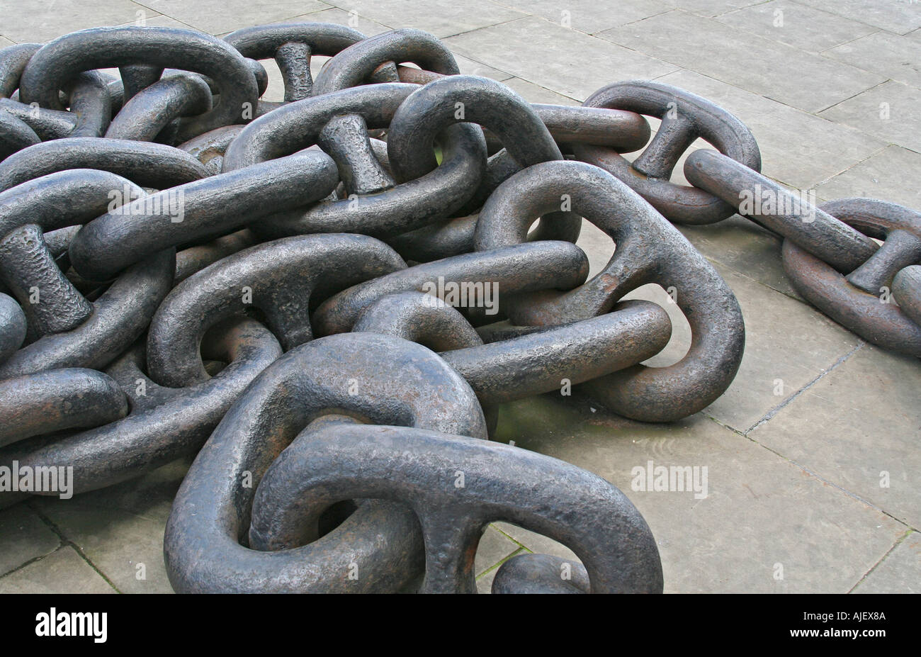 Iron chain links Stock Photo - Alamy