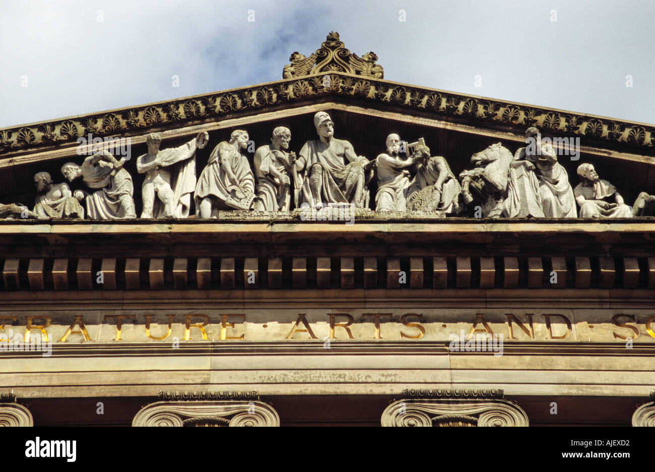 Carving detail on the front facade of the Harris Museum and Art Gallery ...