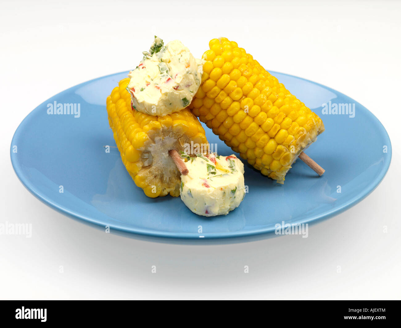 Corn on the Cob with Chilli Butter Stock Photo - Alamy