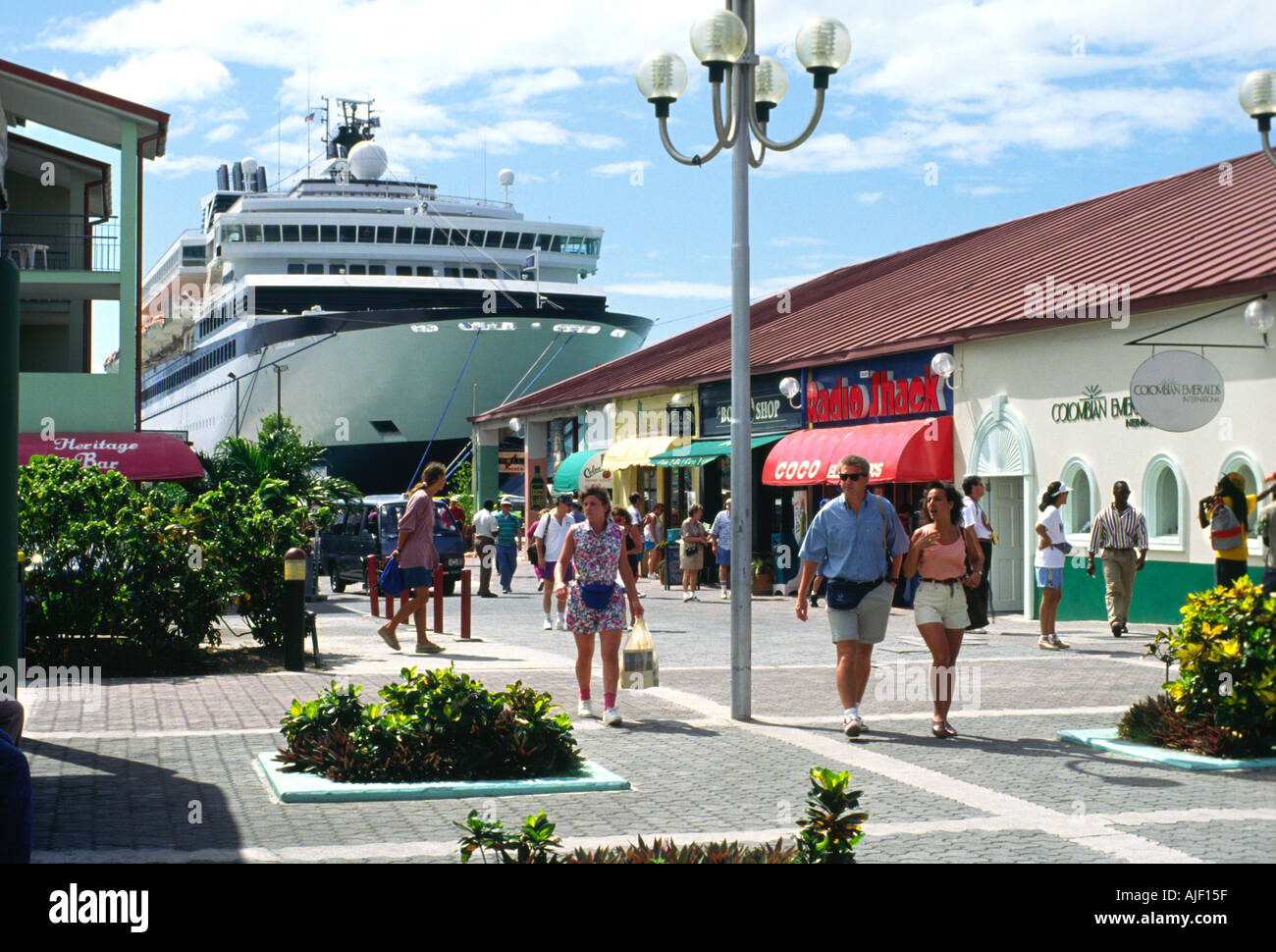 Antigua and Barbuda capital St. Johns. The Chandris Line cruise ship ...