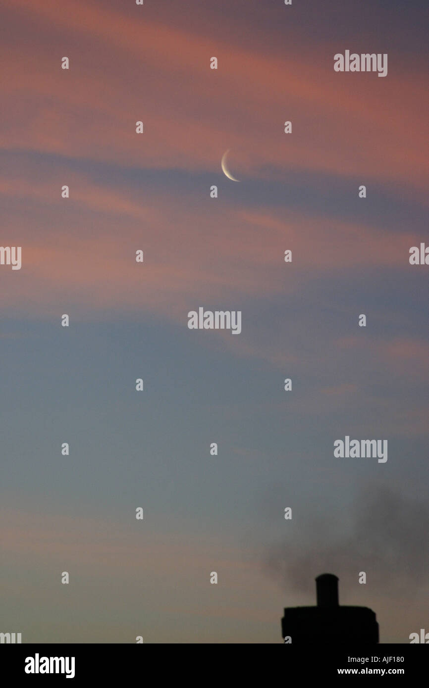 Moon at Sunrise Stock Photo - Alamy