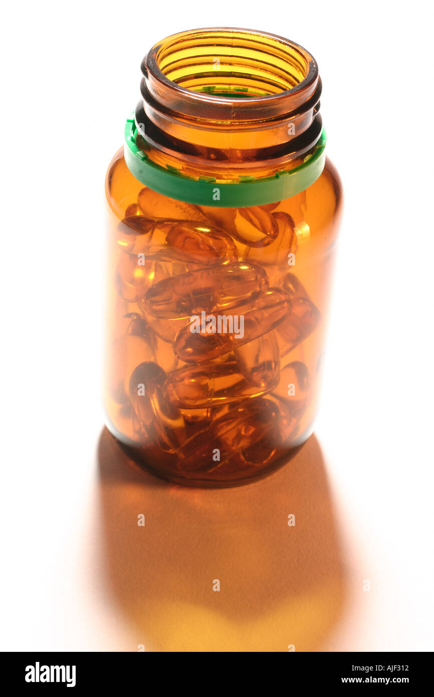 Bottle of Capsules Stock Photo - Alamy