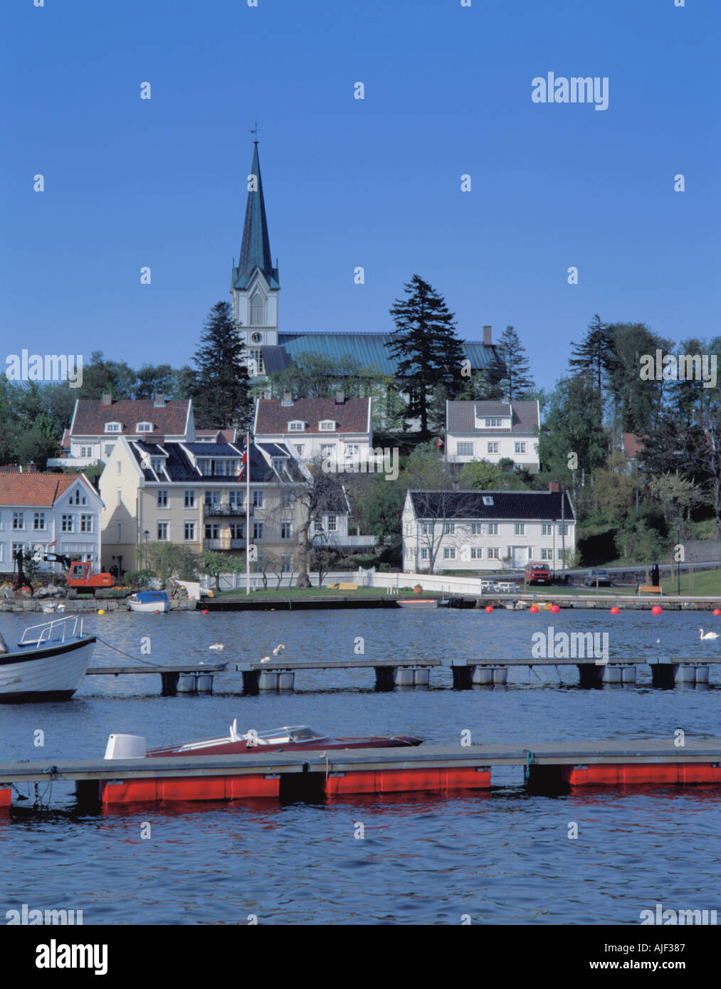 View over the harbour, Lillesand, Aust-Agder, Norway Stock Photo - Alamy