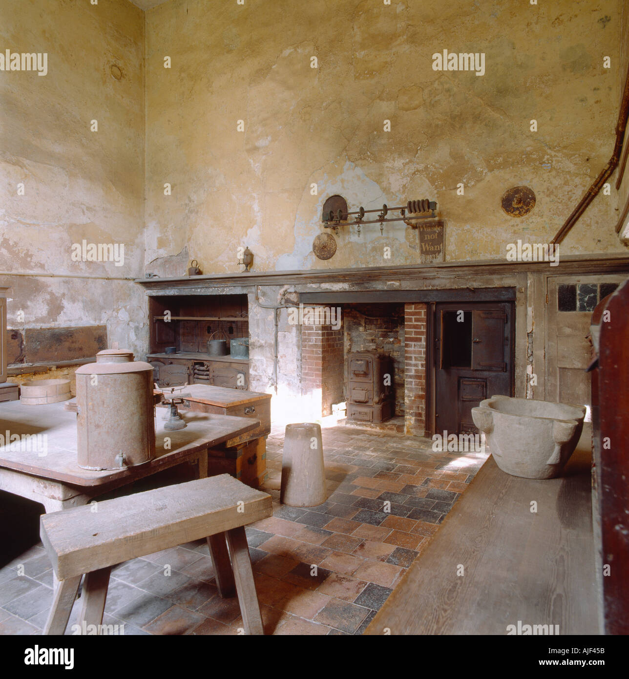 View of the Kitchen at Calke Abbey Derbyshire Stock Photo - Alamy