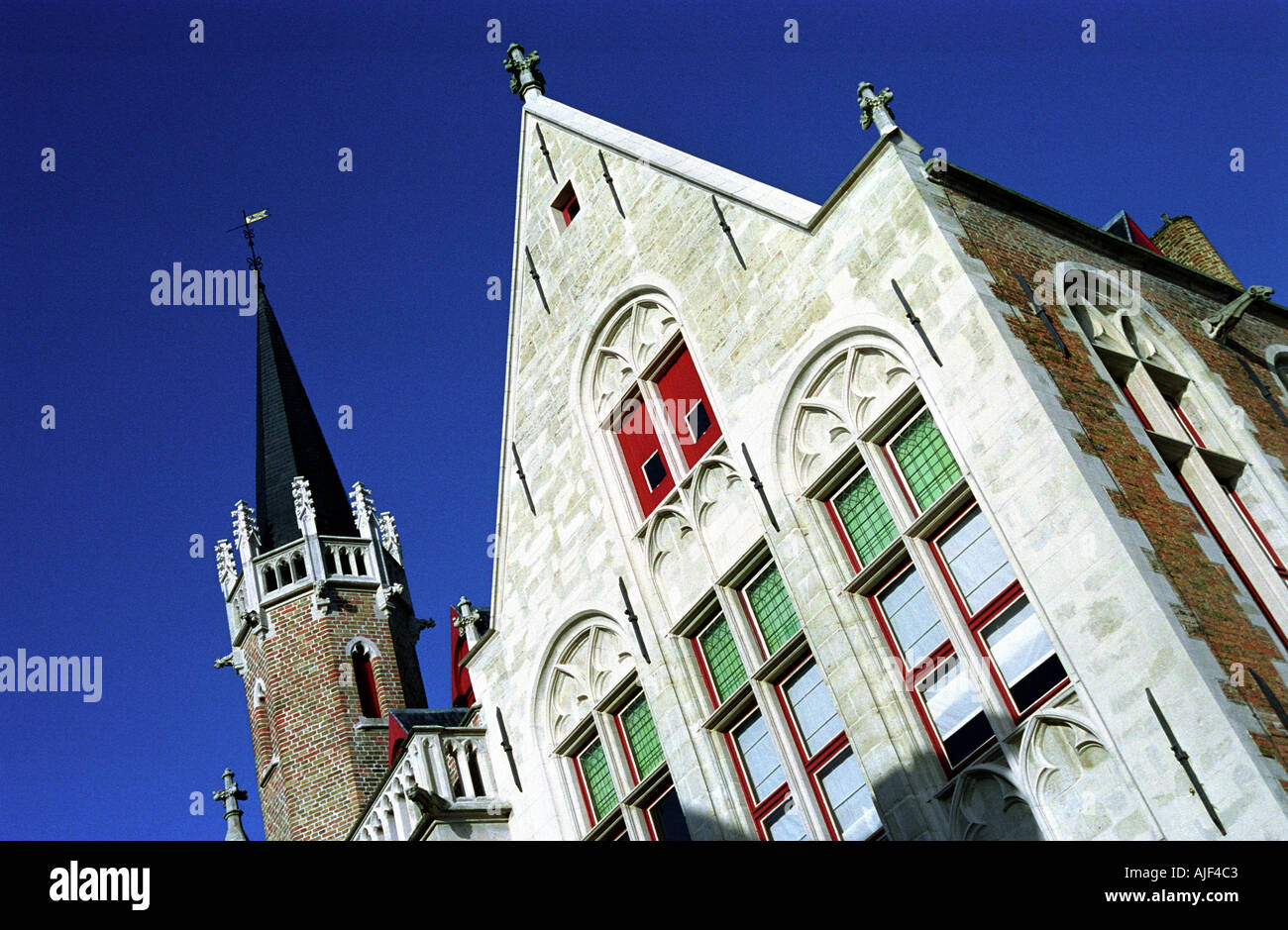 Stepped gable Bruges, Belgium Stock Photo - Alamy
