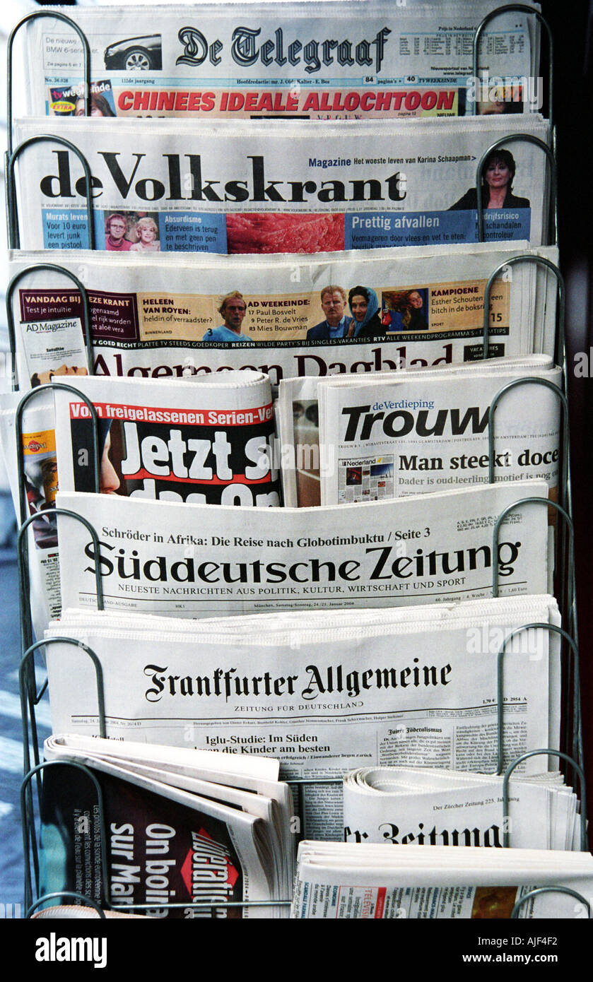 German Newspapers on sale on a rack Stock Photo - Alamy