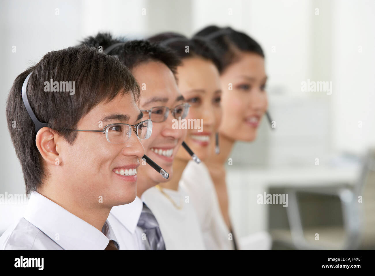 Group call centre representatives hi-res stock photography and images - Alamy