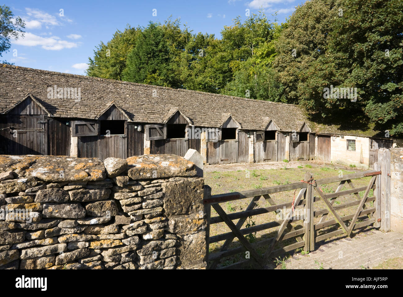 A stable block near the Cotswold village of Turkdean, Gloucestershire ...