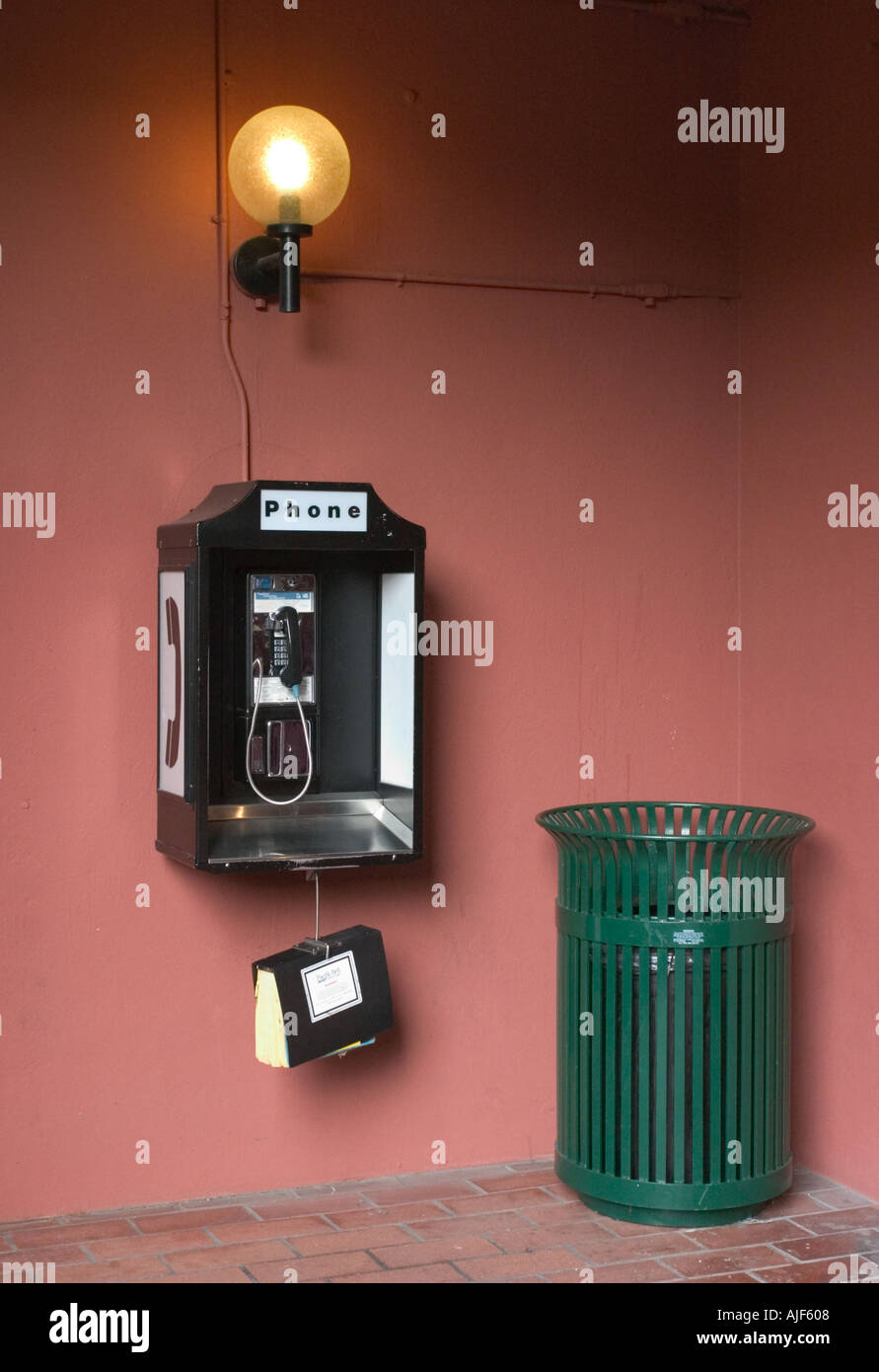 Coin operated public telephone and public waste container San Francisco ...