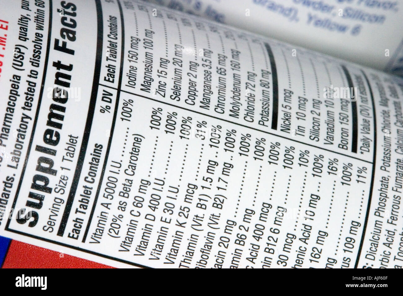 Multivitamin label hi-res stock photography and images - Alamy