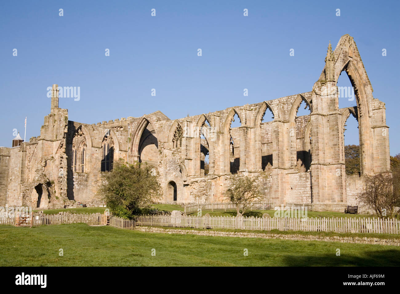 BOLTON ABBEY NORTH YORKSHIRE England UK Ruins of 12thc Bolton Priory ...