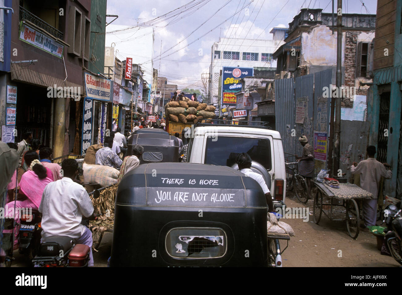 South India Life Kerela Town Street Stock Photo - Alamy