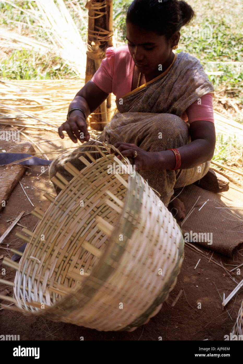 South India Kerela Cochin Basket Maker Stock Photo - Alamy