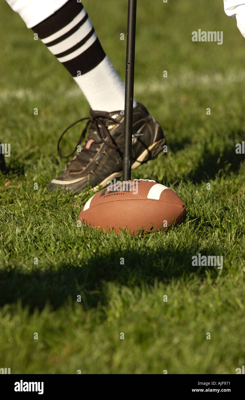 Youth American football official during a game Stock Photo - Alamy