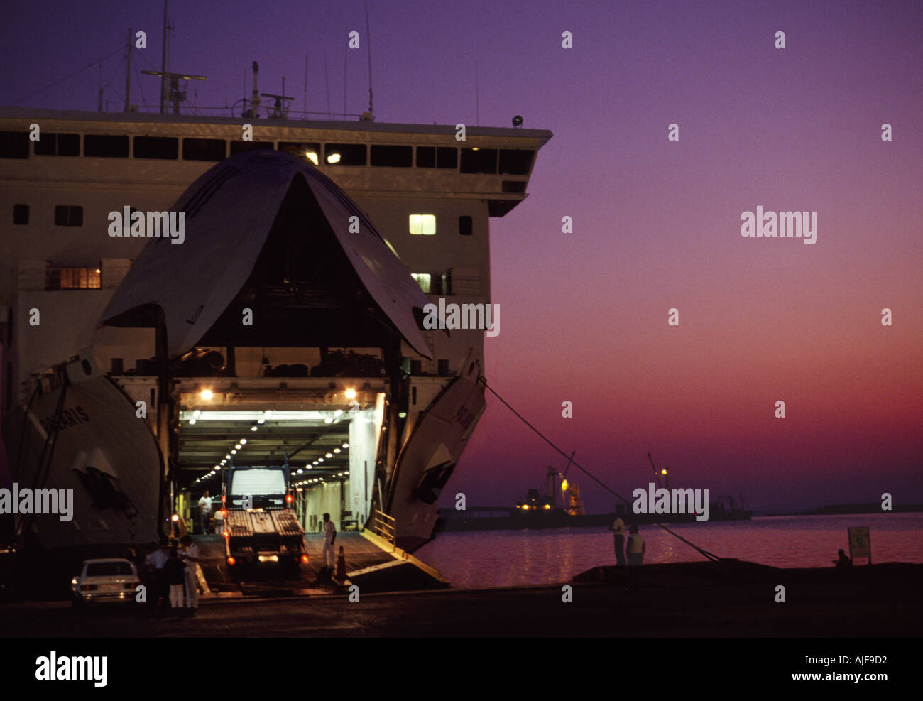 Sea transport car ferry loading Stock Photo - Alamy