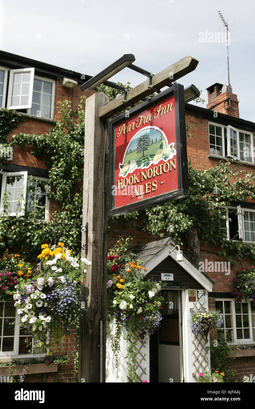 A summers day out side the Pear Tree Pub at Hook Norton Oxfordshire ...