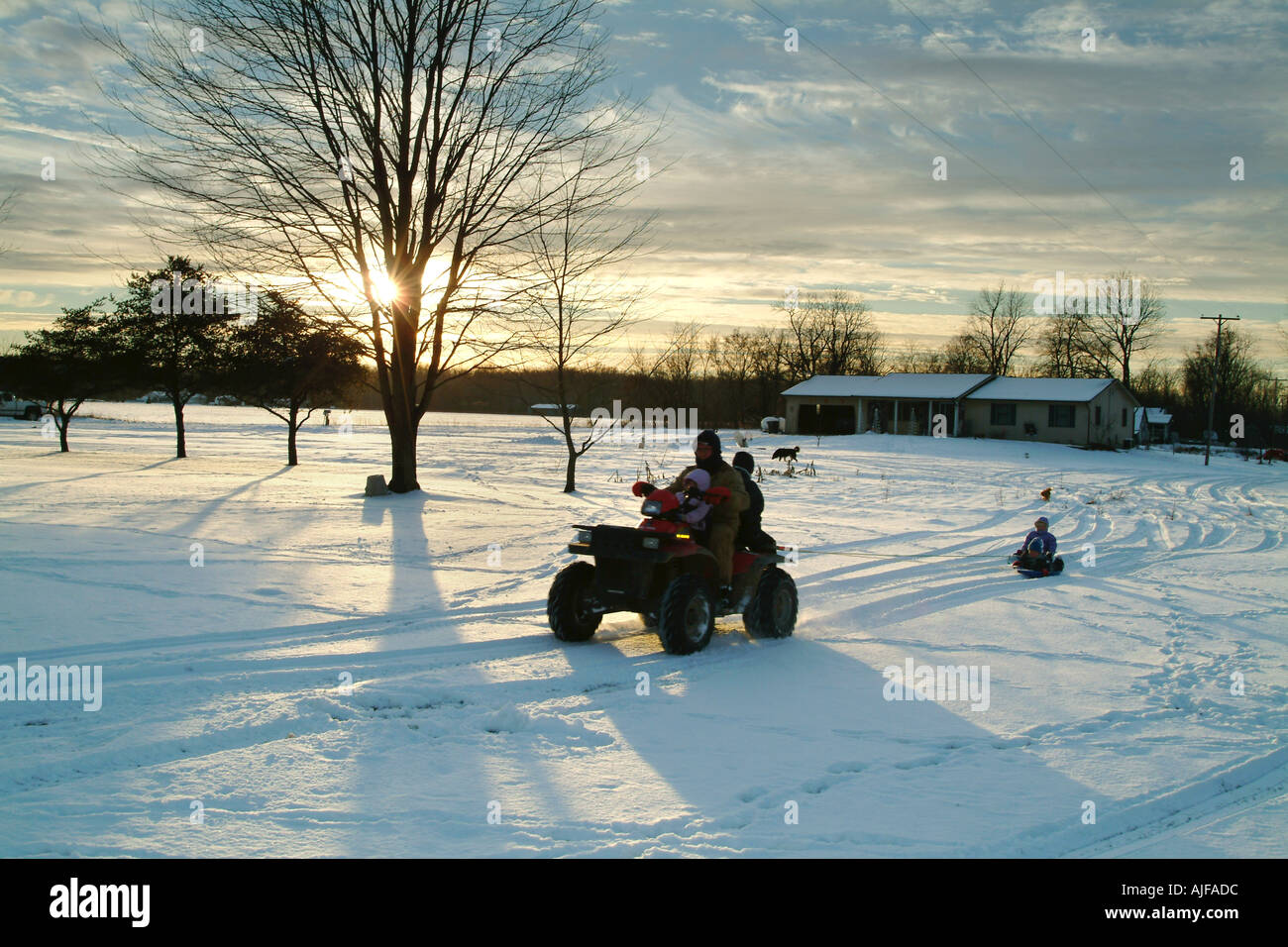Kids boys sledding hi-res stock photography and images - Alamy