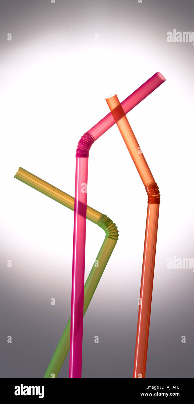 Three Drinking Straws Stock Photo - Alamy