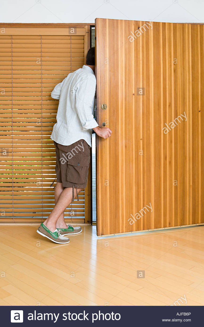 Man Opening Front Door Stock Photo, Royalty Free Image: 14721021 - Alamy