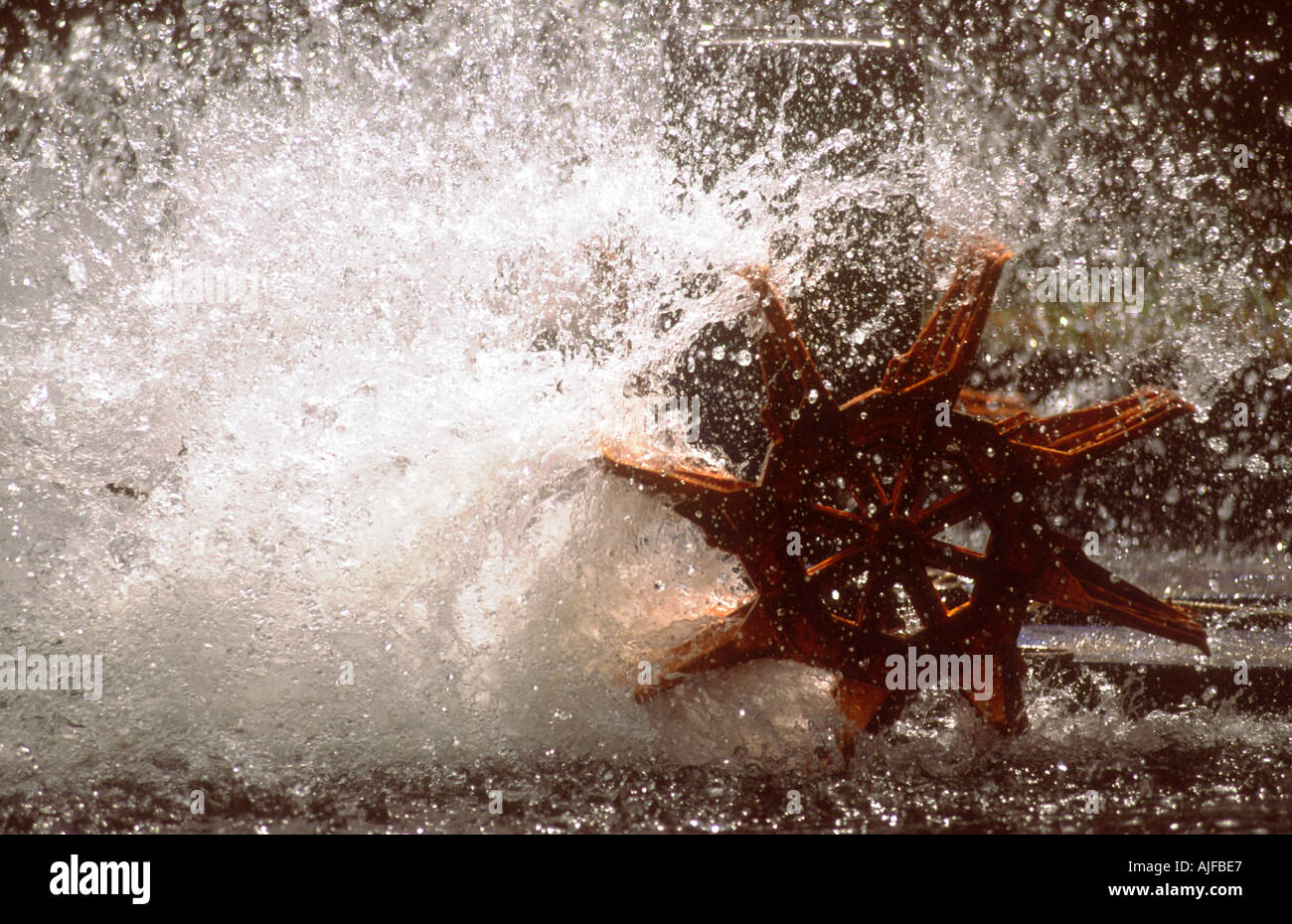 Working water wheel boat ship wheel water power energy source Stock ...
