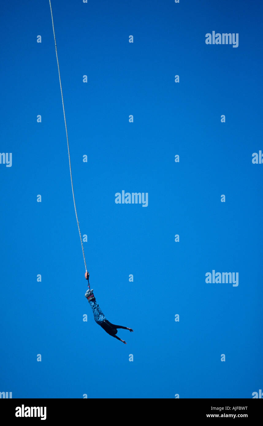A person bungee jumping Stock Photo - Alamy