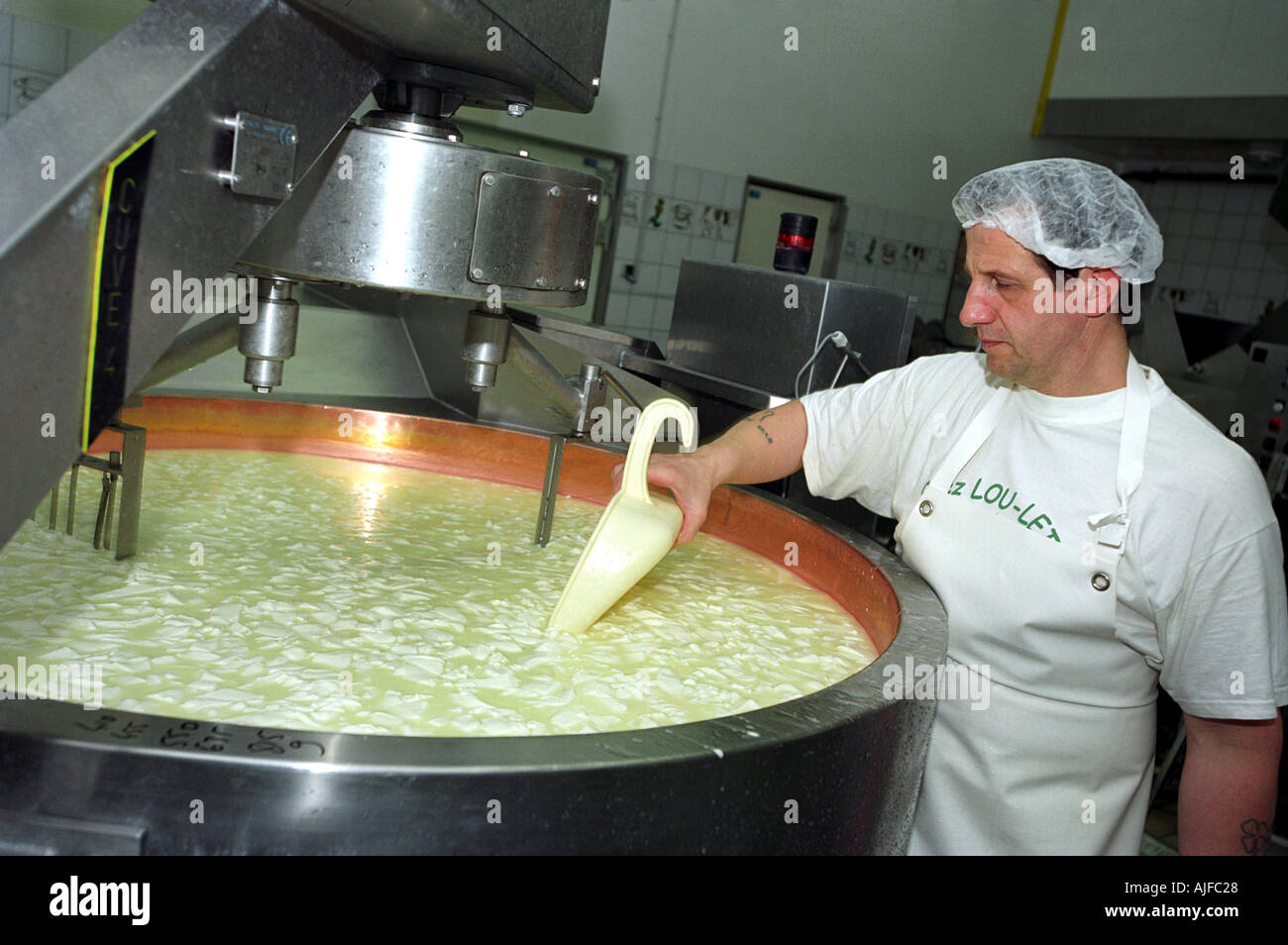 Mont d'Or cheese making farm at Longevilles Mont d'Or in the French ...