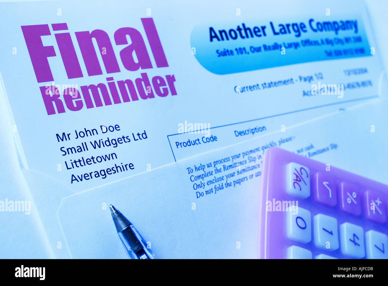 Final reminder notice Stock Photo - Alamy