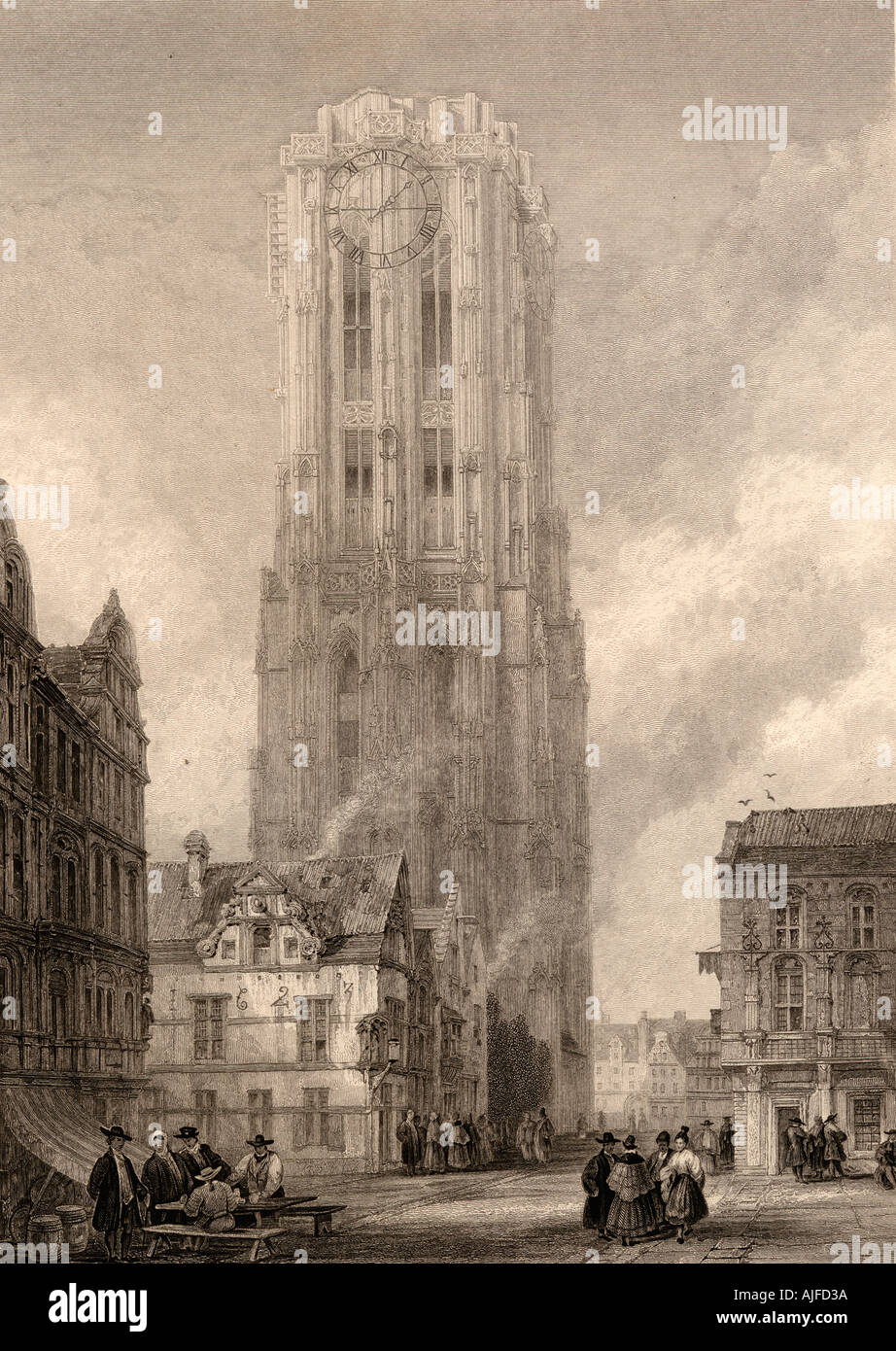 Church of St Rombaut or Rumold, 13th and 14th century, Mechlin Belgium ...