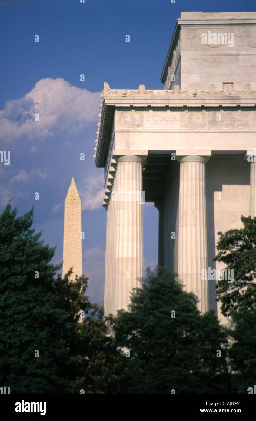 Lincoln Memorial and Washington Monument in Washington D.C Stock Photo ...