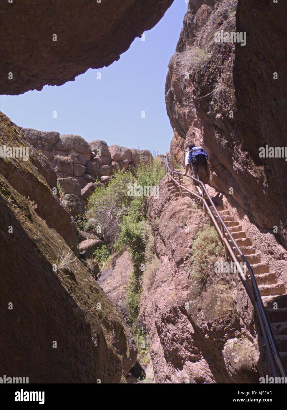 California Pinnacles National Monument hiker on Moses Spring Trail ...