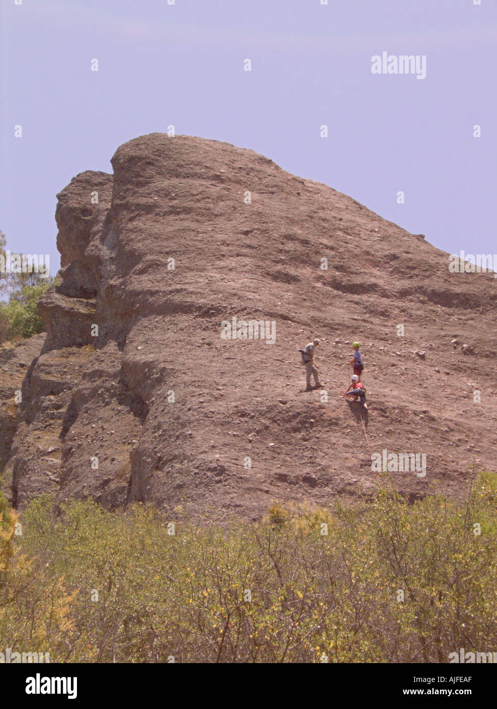 California Pinnacles National Monument teenage boy and girl learning to ...