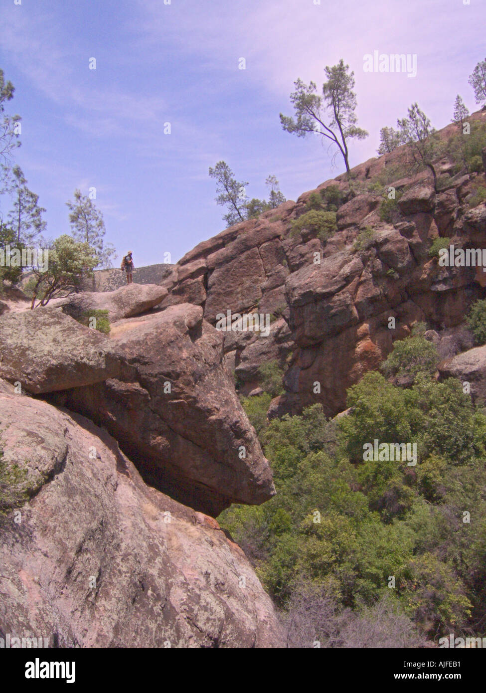 California Pinnacles National Monument hiker on Moses Spring Trail ...