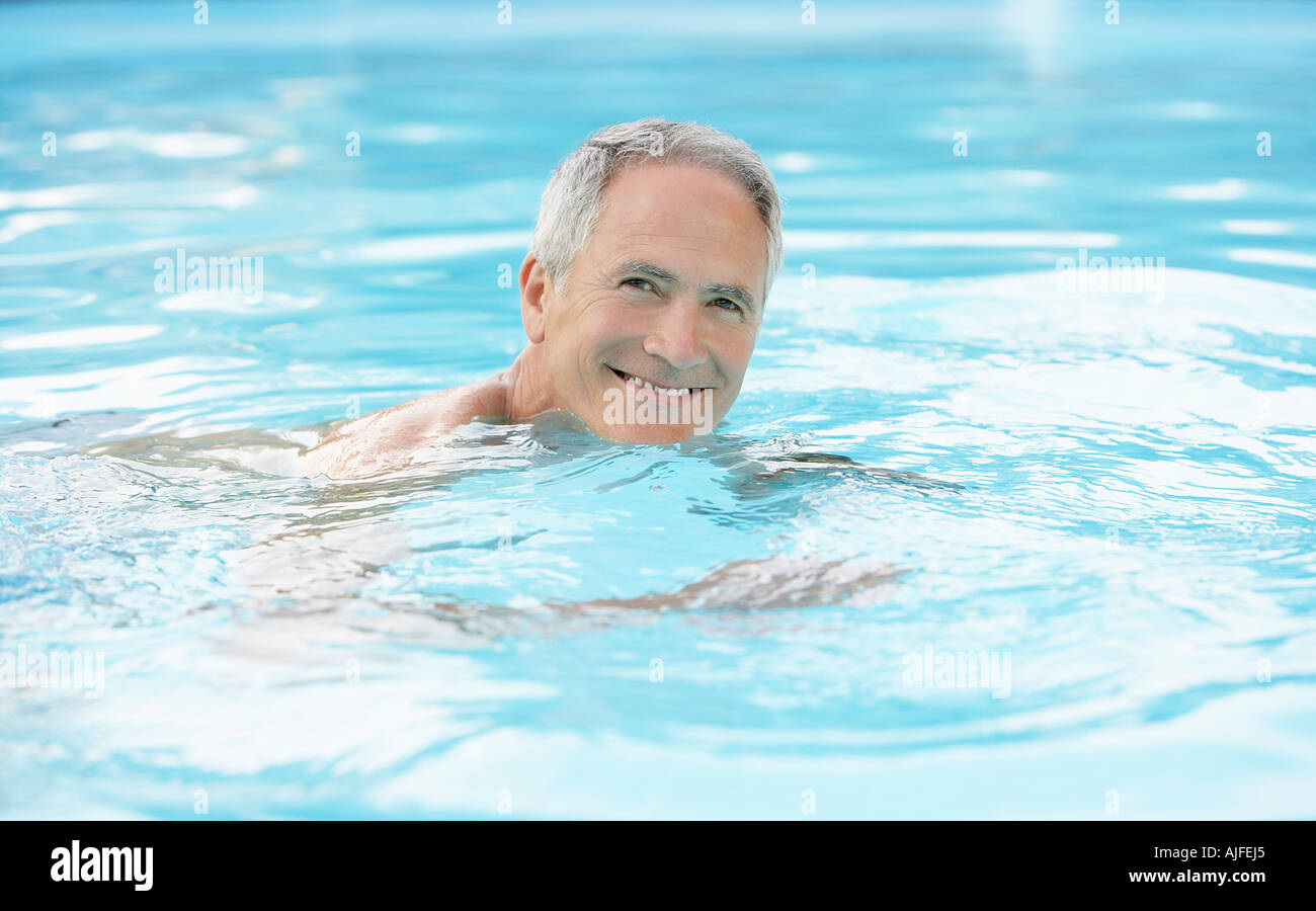 Middle aged swimming hi-res stock photography and images - Alamy