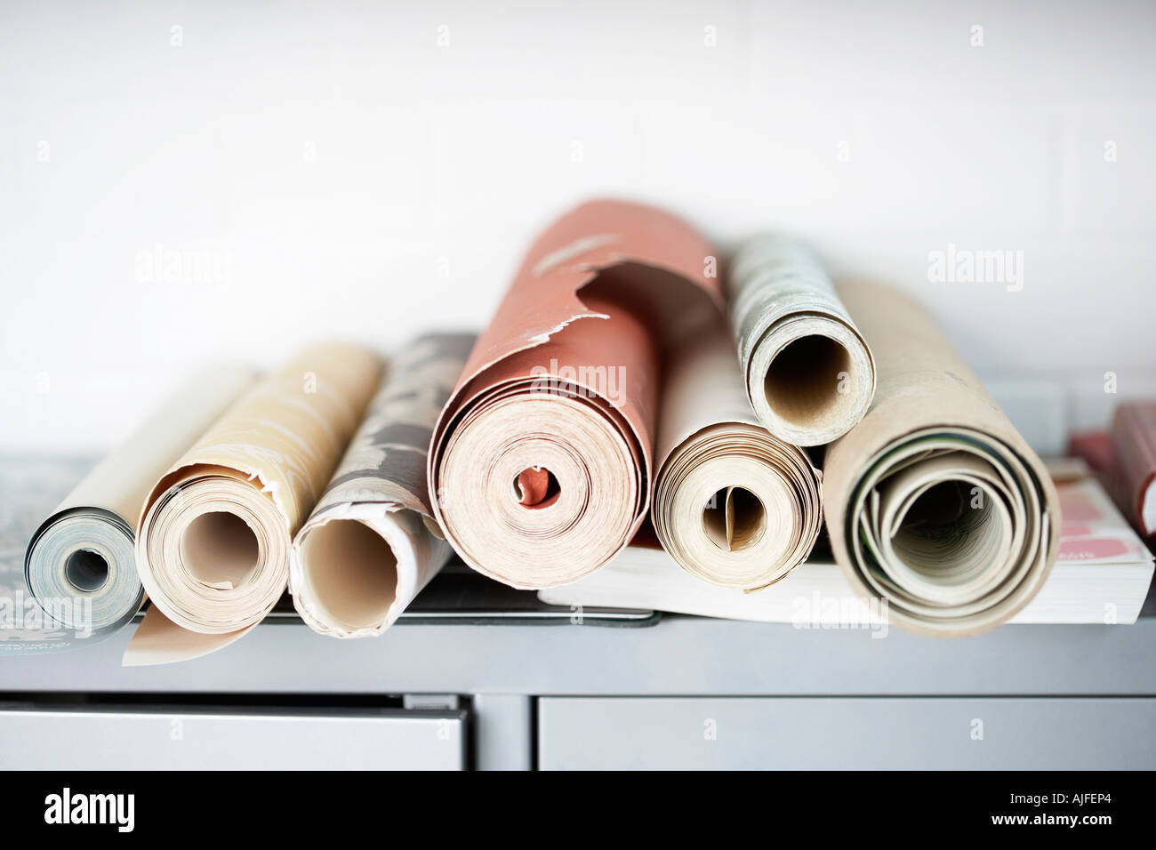 Rolls of Wallpaper Stock Photo - Alamy