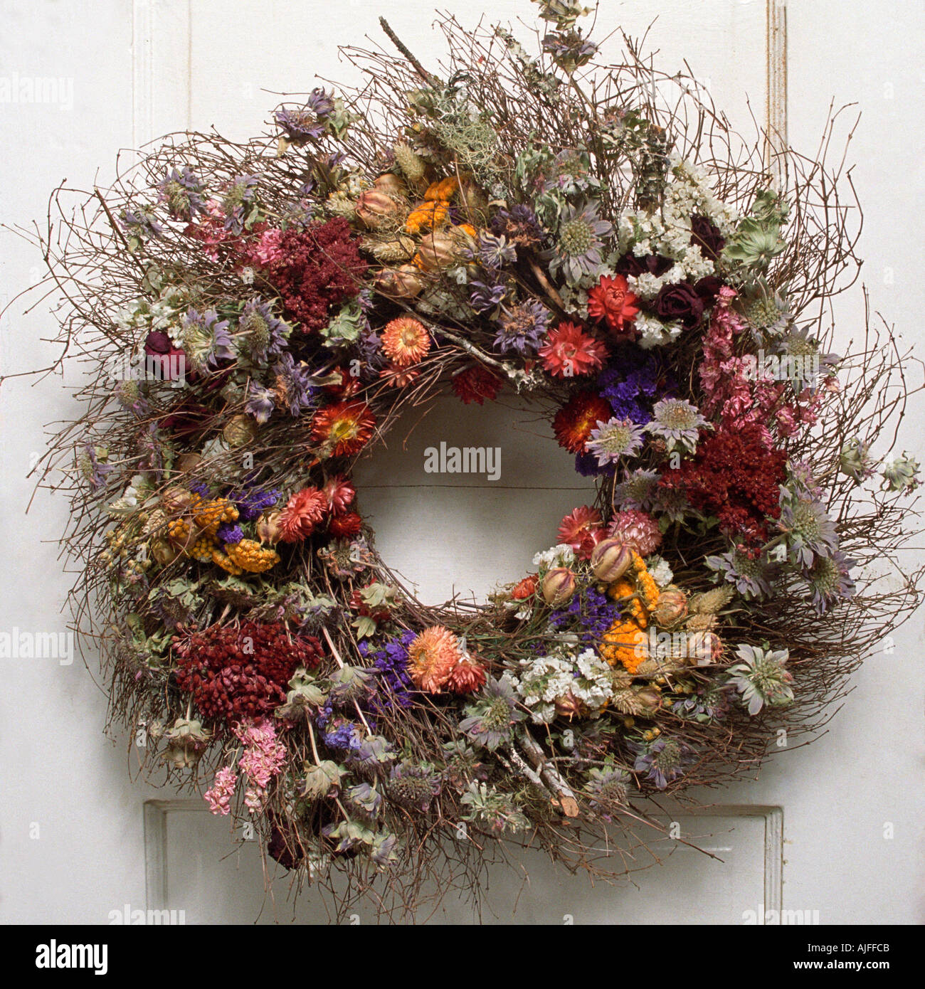 Dried flower wreath Stock Photo - Alamy