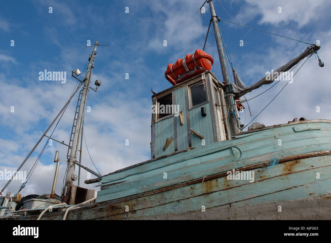 Rustic fishing boat, Greenland Stock Photo - Alamy